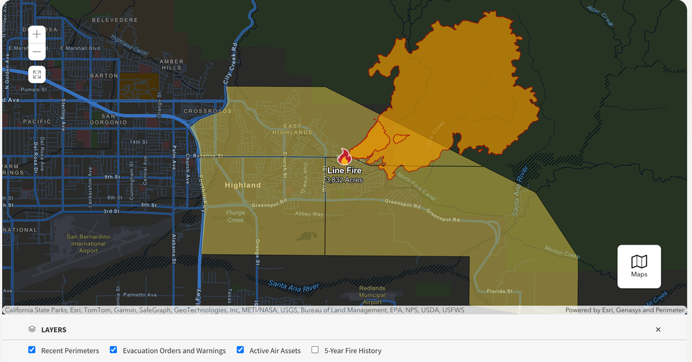 Line Fire spreads to 7,000+ acres; Evacuations ordered