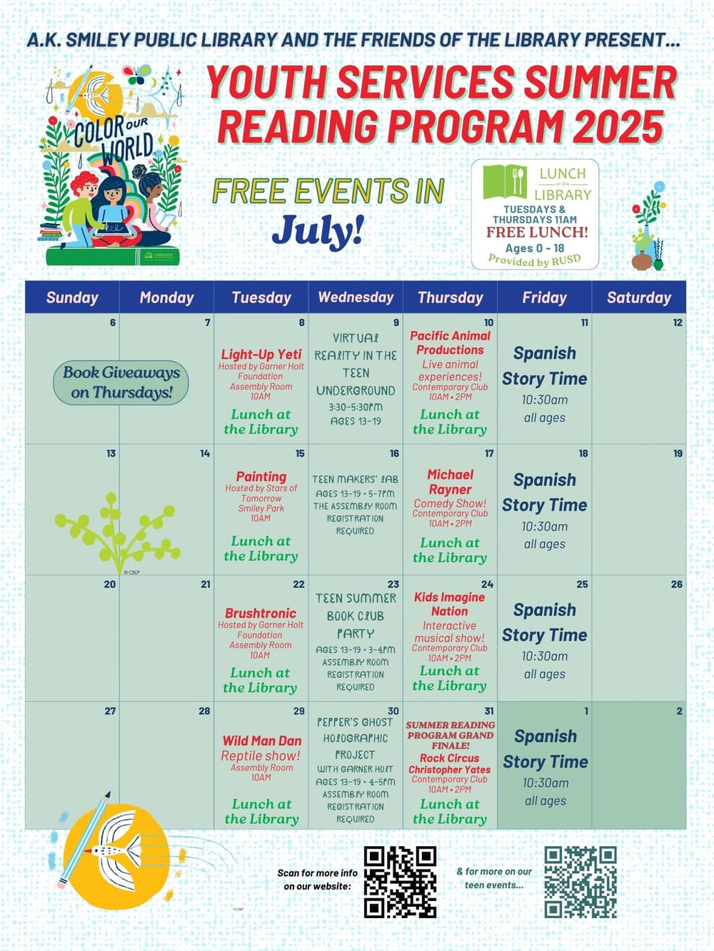 Smiley Library launches 2025 summer reading program with a splash of color